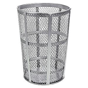 Global Industrial 48 Gallon Outdoor Metal Trash Container, Galvanized
