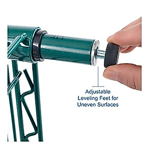 4-Shelf Wire Shelving Unit, Green Finish, 18"W x 36"L x 63"H