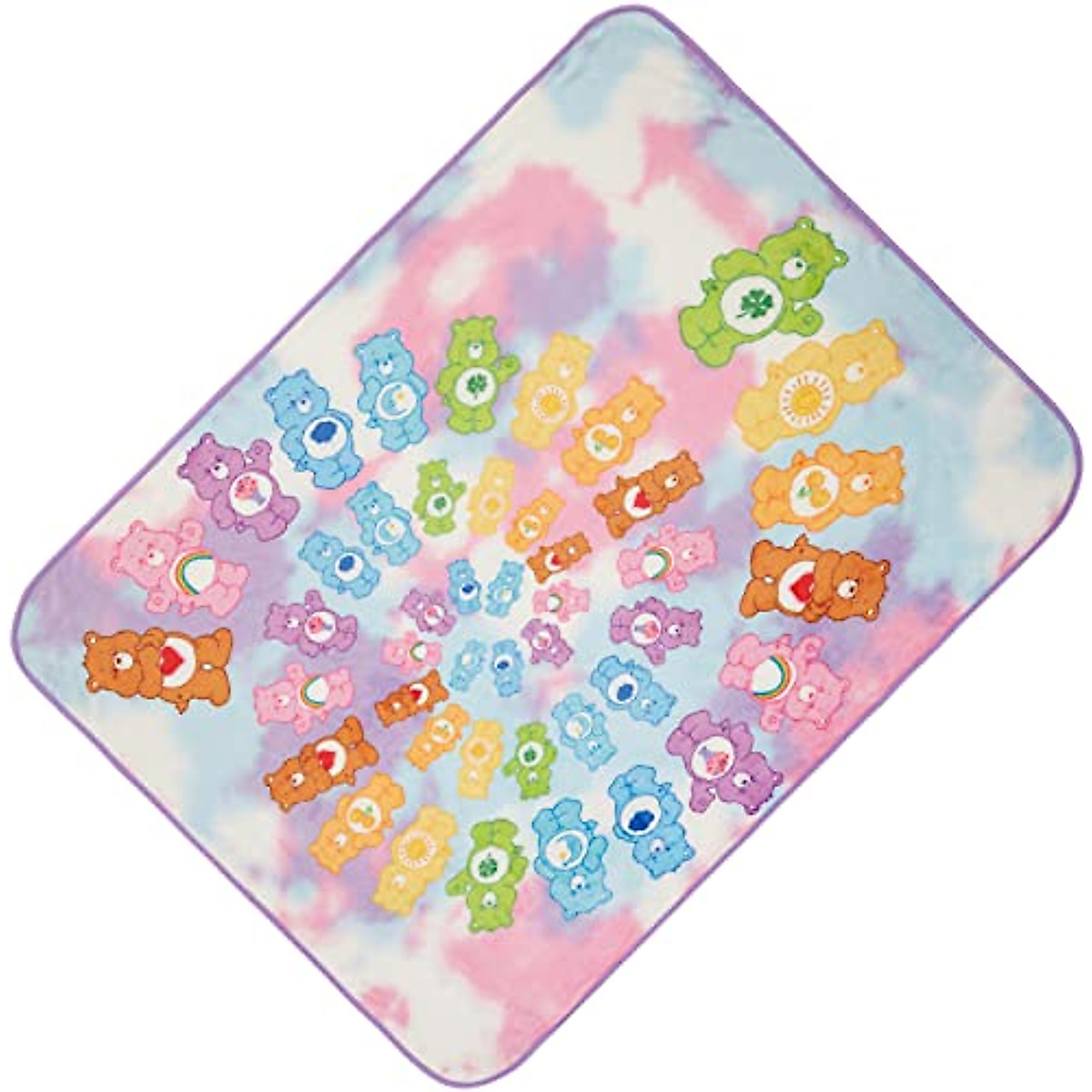 Care Bears Fleece Throw Blanket Tie Dye Throw - Cheer Friend Funshine Good Luck Soft Fleece Throw Blanket