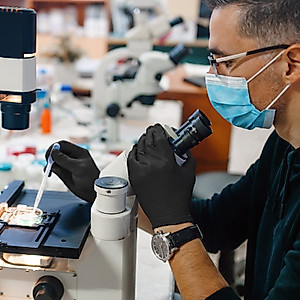 GMG SINCE1988 Nitrile Exam Gloves, Black Disposable Gloves,Nitrile Gloves Large 100,4 mil No Latex Gloves