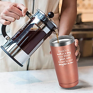 GINGPROUS Mother-In-Law Gifts, Mother’s Day Birthday Gifts Travel Tumbler for Mother in Law from Daughter in Law New Mom to be, 20 Oz Insulated Stainless Steel Tumbler with Lids and Straws, Rose Gold