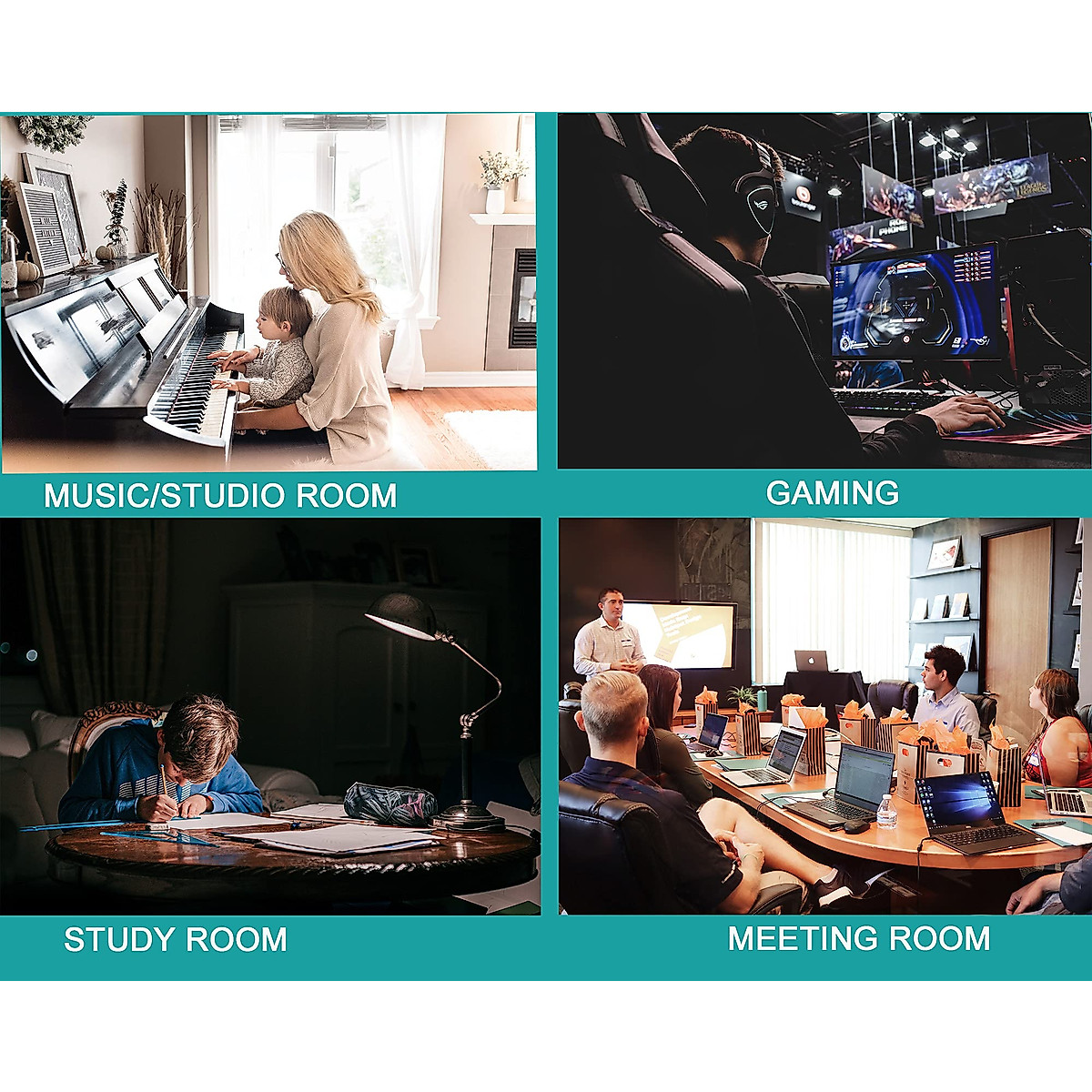 KTOESHEO 24 Pack Acoustic Panels,2" x 12" x 12"Sound Proof Foam Panels for Wall,Fireproof Absorbing Noise Cancelling Panels,to Absorb Noise and Eliminate Echoes. (12 purple+12 black)