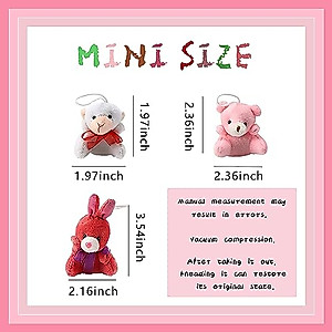 SOFLIY 48Pcs Mini Plush Animal Toy Set,Cute Animals Keychain Decoration for Kids ＆ Adult，Goodie Bag Fillers, Carnival Prizes，Small Stuffed Animal Bulk for Boys Girls，Party Favors