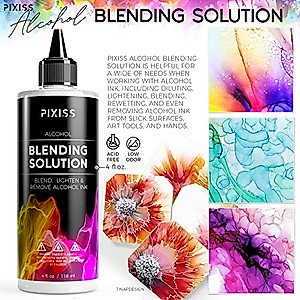Alcohol Blending Solution for Ink - Large 4oz Ink Blending Solution - Works with All Alcohol Inks - with Applicator Tip, Applicator Bottle and Funnel