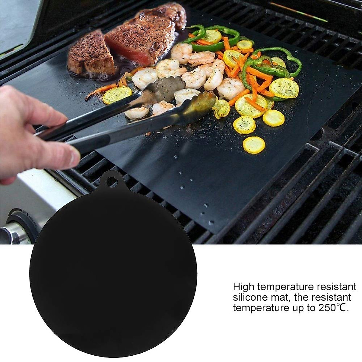 Heat Insulation Mat, Silicone Heat Insulated Pad, Anti-Slip Mat, for Air Fryer for Microwave(Round)