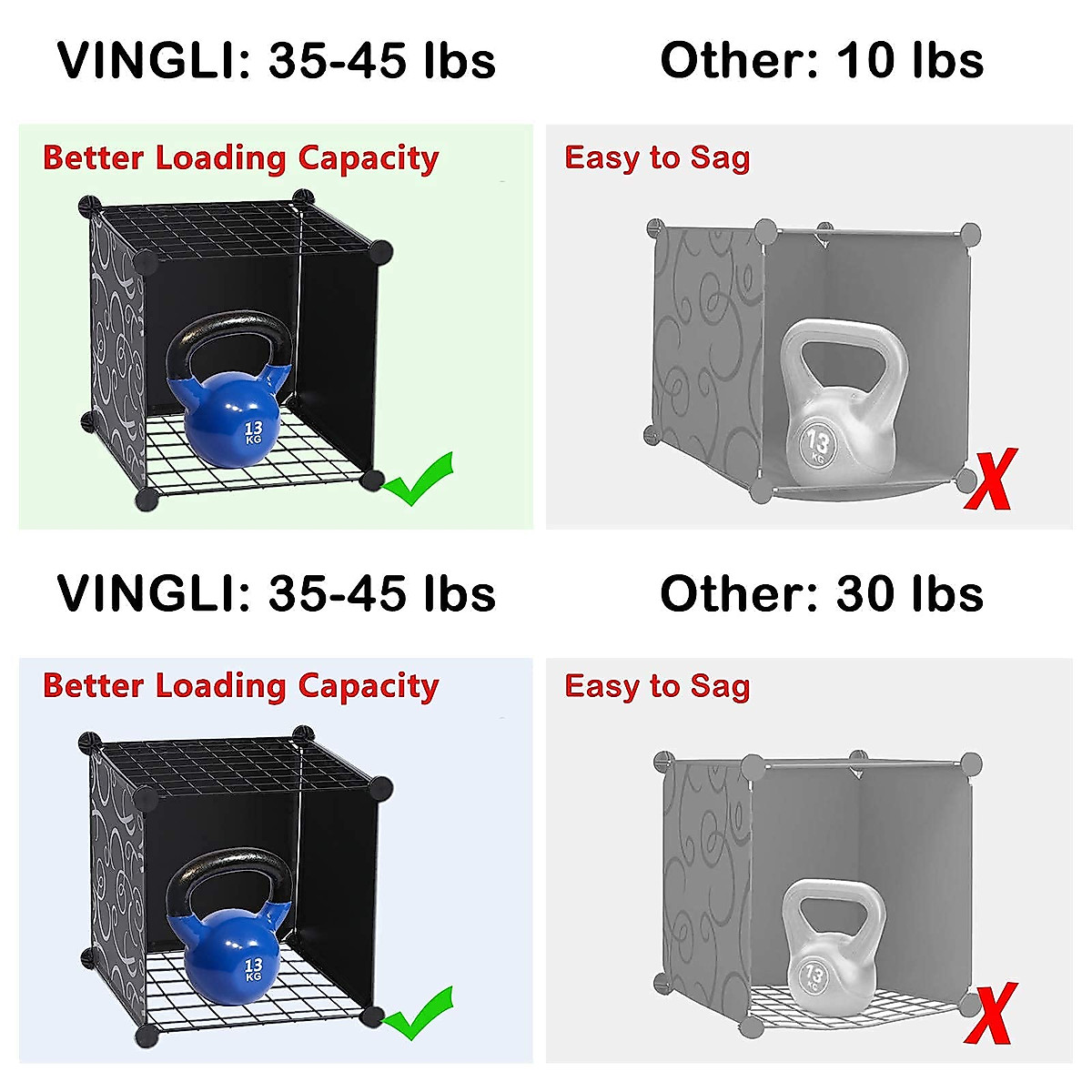 VINGLI Cube Storage Closet Organizer Storage Shelves 25 Cube Closet Cabinet Book Shelf Foldable Storage Clothes Organizer DIY Plastic Ideal for Living Room Office Bedroom