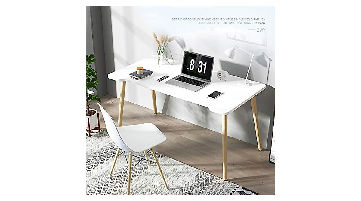 Solid Wood Computer Desk - Modern & Ergonomic Workstation