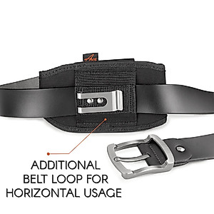 Agoz Motorola Edge 30 Fusion, ThinkPhone, Moto Z4 Moto Z3 Play Z2 Force Moto Z2 Play Holster, Heavy Duty Rugged Carrying Belt Clip Case Pouch with Metal Clip, Belt Loops, Card Holder, Front Buckle