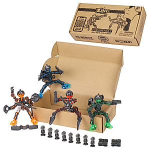 Zing Klikbot, Complete Set of 4 Poseable Action Figures with Weapons, Translucent, Create Stop Motion Animation, for Ages 6 and Up (Series 3 Guardians)