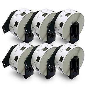 BETCKEY - Compatible Round Labels Replacement for Brother DK-1218 (0.94 in Dia), Use with Brother QL Label Printers [6 Rolls/6000 Labels]
