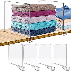 Whirlbliss Shelf Dividers- Shelf Dividers for Closet Organization- Clear Shelf Dividers for Closets-Acrylic Shelf Dividers- Closet Dividers for Shelves- Closet Shelf Divider for Bedroom-Kitchen-Office