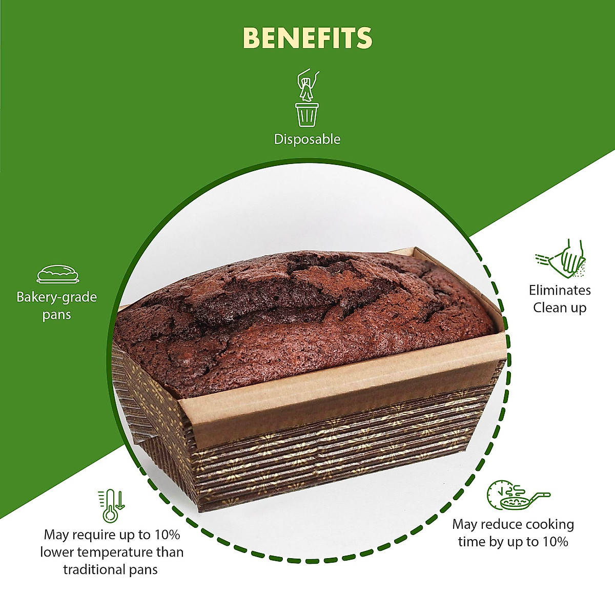 Regency Wraps Loaf Pans, Small, 4" X 2" x 2", 4 Pack, Disposable Stand Alone Baking Molds for Quick Breads, Banana and Zucchini