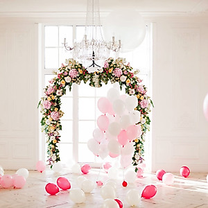 GOFLAME Garden Arch Steel, Rose Arbor for Various Climbing Plant, Outdoor Garden Lawn Backyard, Gothic Style Heavy Duty Wedding Party Ceremony Decoration (Black)