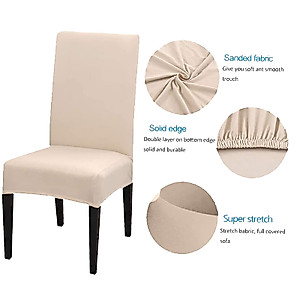 CUXWEOT Red Christmas Cute Candy Cane Chair Cover Stretch Removable Washable Dining Chair Anti-dust Seat Slipcover for Party Kitchen Protector (Set of 6)