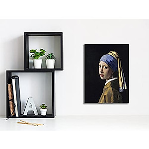Wieco Art The Girl with a Pearl Earring by Jan Vermeer Oil Paintings Reproduction Canvas Print HD Prints Artwork for Home & Office Decoration