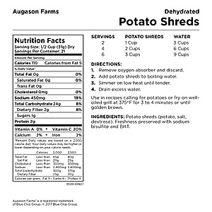 Augason Farms Dehydrated Potato Shreds 1 lb 7 oz (pack of 1) & Creamy - 3 lbs 15 oz No. 10 Can