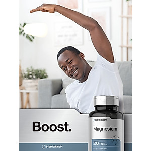 Horbäach Magnesium 500mg | 180 Caplets | Vegetarian, Non-GMO, and Gluten Free Supplement