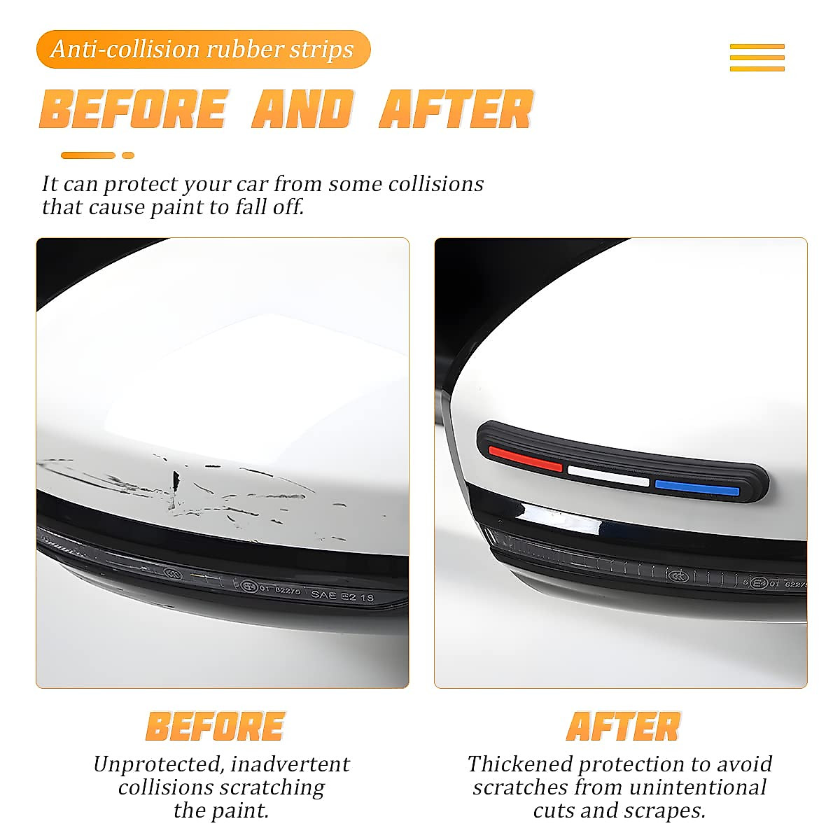 AICEL 6 PCS Car Door Edge Guards, Auto Anti-Scratch Side Door Edge Protector, Anti-Collision Self-Adhesive Trim Sticker, Universal Exterior Accessories for Cars, Trucks, SUVs (Black/Red/Yellow)