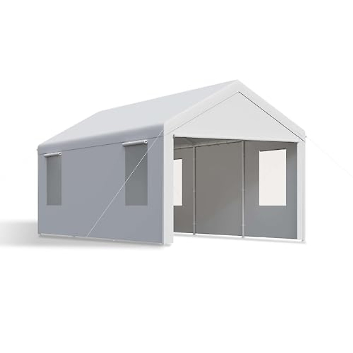 CAPEWORTH Carport,10x20 Heavy Duty Carports, Canopy, Garage, Metal Shed, with 4 Roll-up Ventilated Windows, Outdoor, Storage, Car, Boat,10x20 White