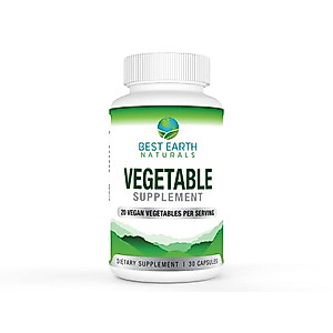 Best Earth Naturals Vegetable Supplement - 20 Vegan Vegetables Per Serving with Whole Food Superfoods, Vitamins & Minerals - 30 Day Supply