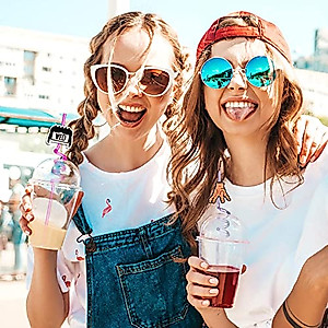 25Pcs Wednesday Birthday Party Decorations Party Favors Reusable Drinking Straws, 10 Designs Cartoon Birthday Party Supplies with 2 Cleaning Brush