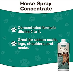 NaturVet Natural Horse Spray Repellant – For Horses Coat, Legs, Shoulders & Neck – Includes Citronella, Rosemary, Cedar Oils – Herbal Fragrance for Horses – 32 Oz.
