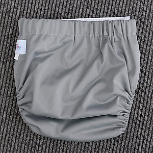 Healifty Reusable Adult Incontinence Underwear: Reusable Adults Cloth Diapers Large Adjustable Nappy Absorbent Urinary Briefs Pants for Women Men Disabled M Grey