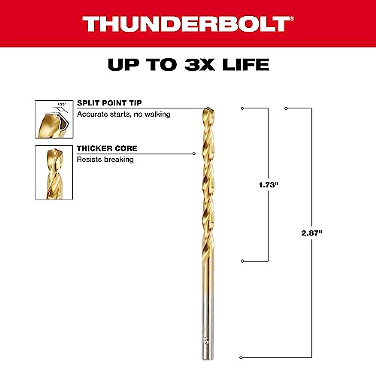 Thunderbolt Drill Bit, 9/64 in