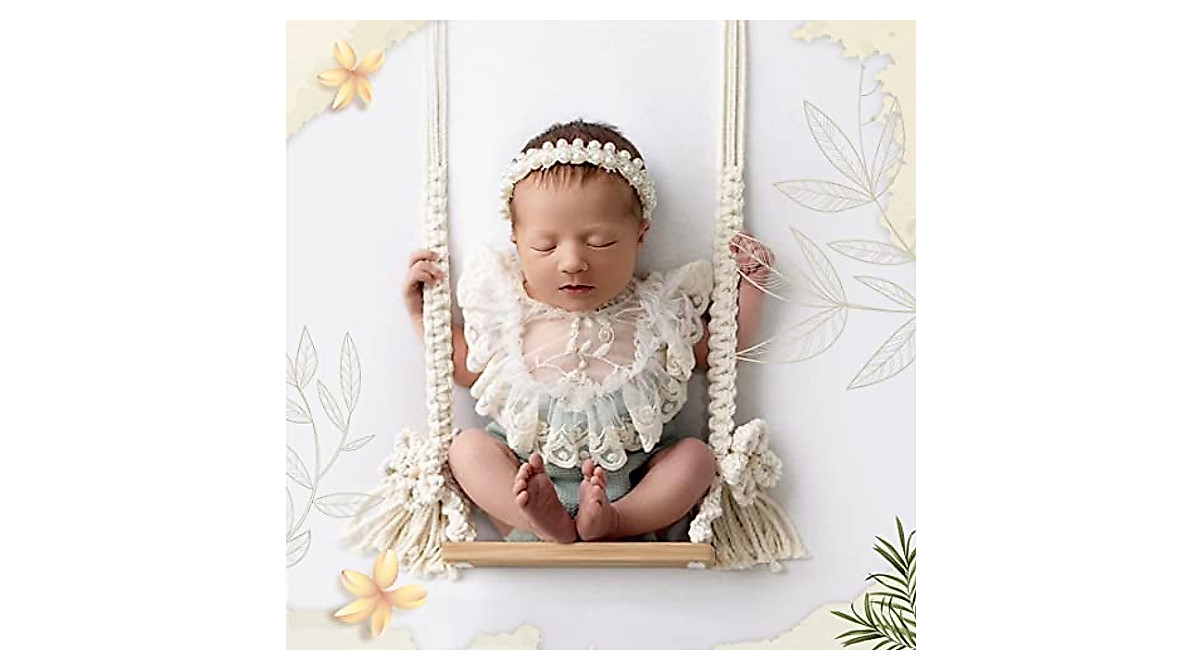M&G House Wooden Swing Prop for Newborn Photography