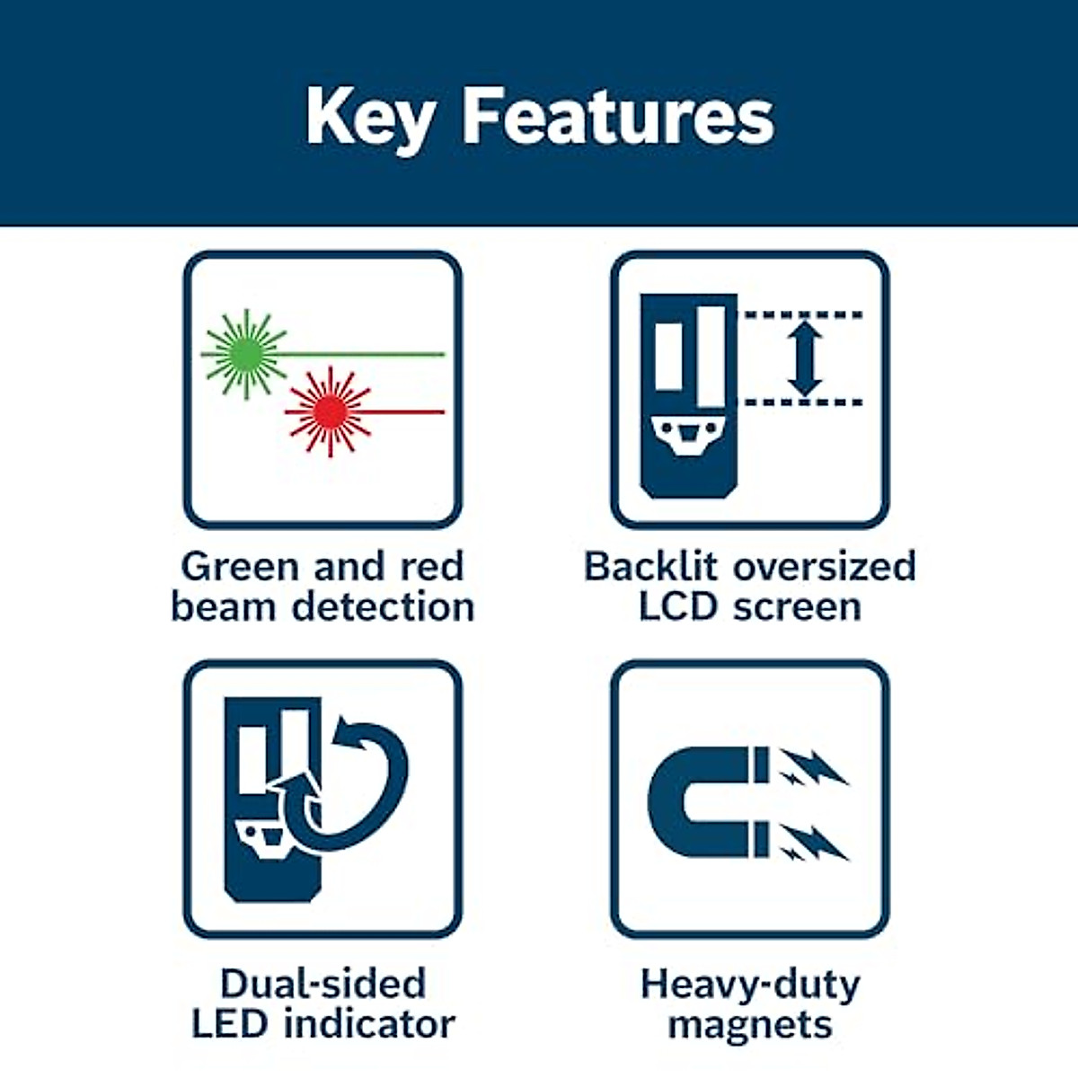 Bosch LR8 Line Laser Level Receiver for Green Beam and Red Beam Laser Leveling Tools