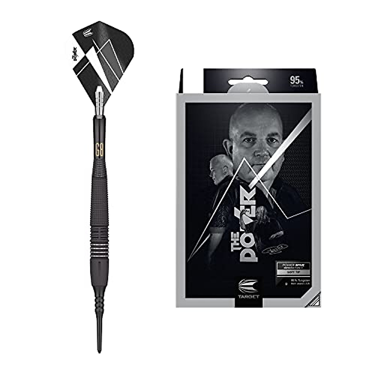 Target Darts Phil Taylor Power 9-Five Gen 8 18G 95% Tungsten Soft Tip Darts Set