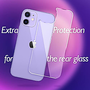 Shacoryze Back Screen Protector for iPhone 12 [2-Pack], Rear Tempered Glass [Haptic Touch] Temper Glass Film Premium HD Clarity Anti-Fingerprint/Scratch Compatible with iPhone 12 (6.1 inch)
