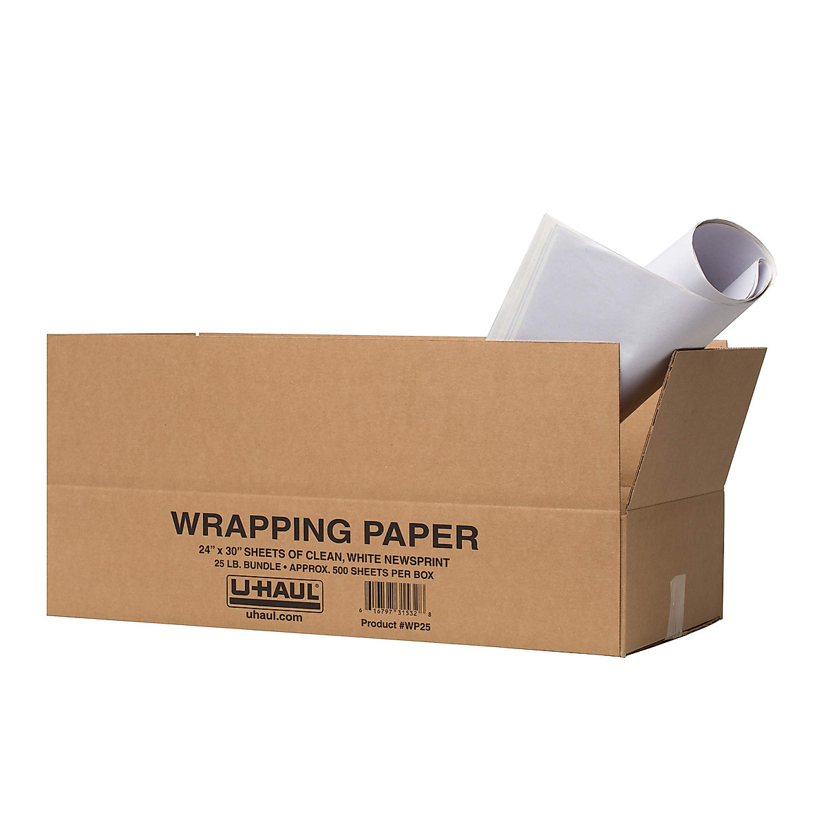 U-Haul Newsprint Packing Paper for Moving and Shipping - 500 Sheets - 25 lbs. - 24” x 30” Sheets