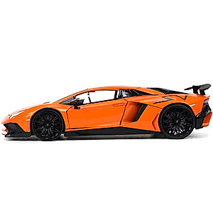 Lamborghini Aventador SV Orange Metallic Hyper-Spec Series 1/24 Diecast Model Car by Jada"""