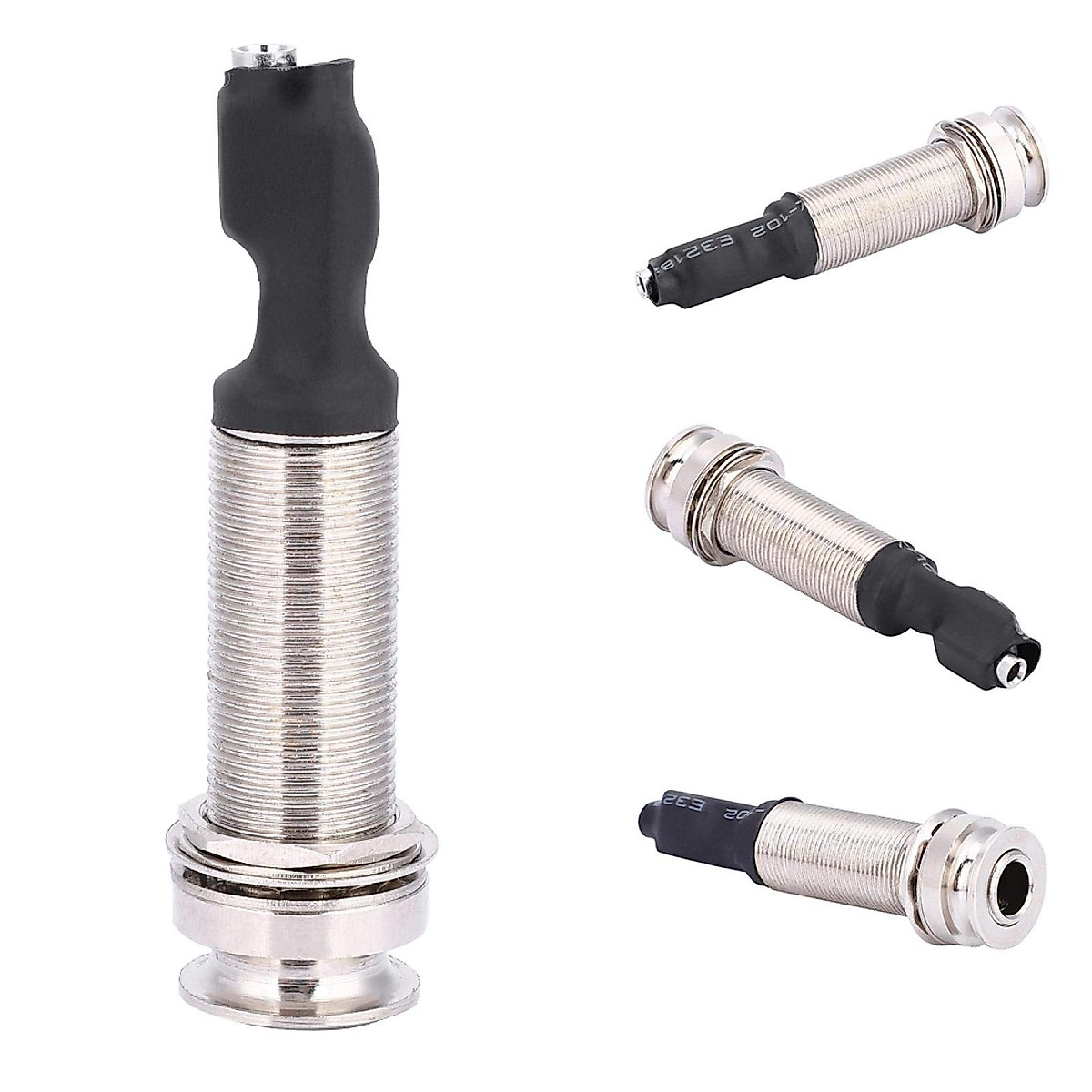 Lazmin112 1/4" (6.35mm) Output 2.5mm Input Endpin Jack, Piezo Pickup Jack Built-in Rod Piezo Pickup for Acoustic Guitar