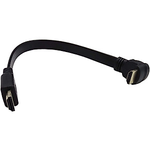 CERRXIAN Lemeng 1FT Flat Slim High Speed HDMI Cable A Male to 90 Degree Down Angle A Male Cable
