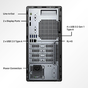 Dell Optiplex 3000 Series 3090 Tower Business Desktop, Intel Core i5-10505, 32GB RAM, 1TB SSD, DVD-RW, Display Port, RJ-45, US English Layout Wired Keyboard & Mouse, Wi-Fi 5, Windows 11 Pro, Black