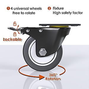 LOCENHU Garage Cabinet with Locking Doors,Tool Storage Cabinet with 4 Wheels and 2 Drawer and Adjustable Shelves- 71" H Rolling Storage Cabinet for Garage,Warehouse,Home,Office,School(Black)