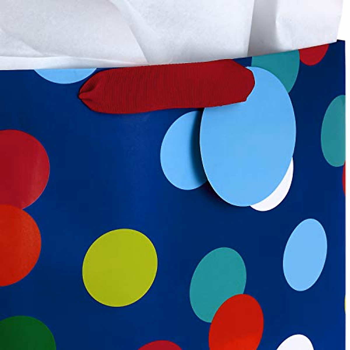 Hallmark 13" Large and 15" Extra Large Gift Bags Assortment with Tissue Paper (Pack of 3: Celebrate, Rainbow Stripes, Polka Dots) for Christmas, Birthdays, Father's Day, Graduations or Any Occasion