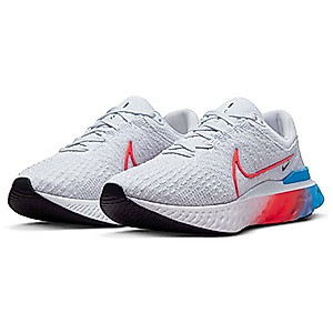 Nike React Infinity Run Flyknit 3 Women's Road Running Shoes (us_Footwear_Size_System, Adult, Women, Numeric, Medium, Numeric_7), Grey/Red/Blue