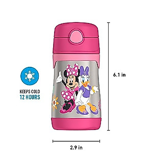 THERMOS Vacuum Insulated Stainless Steel 10oz Straw Bottle, MINNIE MOUSE