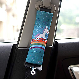Seatbelt Covers for Kids,2 Pack Unicorn Seat Belt Cushion Shoulder Strap Pad,Universal Cute Cartoon Car Seat Belt Pad for Adults Children Toddler,Baby Girl Boy Carseat Neck Harness Protector