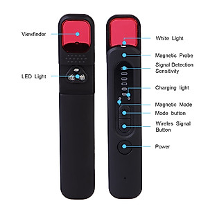 WZZHID Hidden Camera Detector, Portable Anti Spy Detector, Bug Sweeper Car GPS Tracker, RF Wireless Signal Scanner Infrared Finder for Home, Office, Hotel, Bathroom, Travel