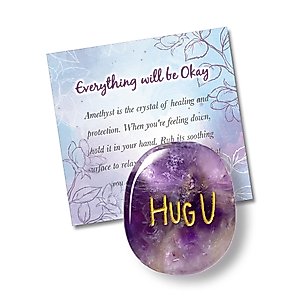 SOLICIEL Amethyst Crystal Pocket Hug, Get Well Gifts for Best Friends Thinking of You Long Distance Gifts Just Because Gift for Women Men Christmas Stocking Stuffers