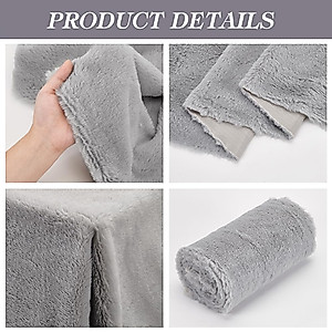 BENECREAT 63x20 Inch Short Hair Faux Fur Fabric, Dark Gray Pre-Cut Craft Fur Fabric Shaggy Fur Patches for Costumes, Apparel, Rugs, Pillows, Decorations