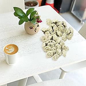 60 pcs Artificial Roses Head Fake Silk Rose Flower Head DIY Fake Roses Heads for Mother's Day Valentine's Day Wedding Centerpieces Flower Wall DIY Crafts Bouquet Home Floral Decoration - White