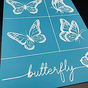 MANGOUSONG Screen Printing Kit,22x28cm Butterfly Mesh Screen Stencils Self-Adhesive Silk Screen Printing Stencil for Canvas Bag Transfer Print Washable