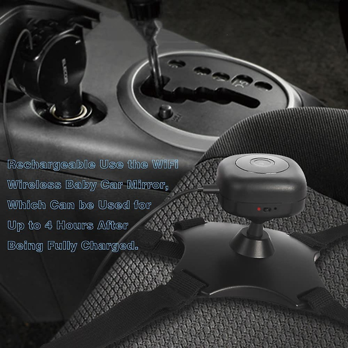 Baby Car Mirror, WIFI Wireless Baby Car Camera, Baby mirror for car, HD 1280P Camera Rear Facing Car Seat Mirrors, Safety Car Seat Mirror for Rear Facing Toddler Infant Child with Night Vision - Black