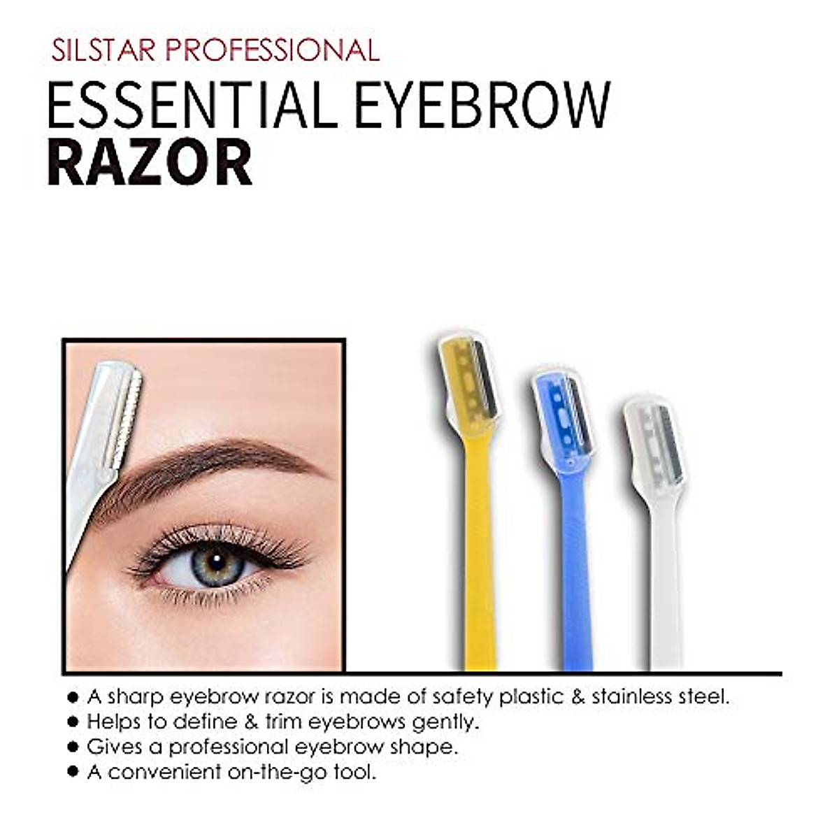 SILSTAR MADE IN KOREA RAZOR BLADE 6pcs - Exfoliating Dermaplaning. Eyebrow Trimmers Razor, Facial Shaver Face Precision Razor Blade Dermaplaning Razors Tool, Eyebrow Shaper Face Hair Remover