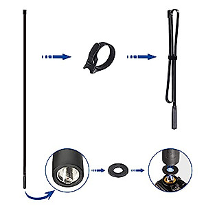 Bingfu Dual Band VHF UHF 136-520MHz 42.5 inch Foldable CS Tactical SMA Female Ham Radio Antenna for Kenwood Wouxun Baofeng BF-F8HP UV-5R UV-82 BF-888S GT-3 Handheld Ham Two Way Radio Walkie Talkie